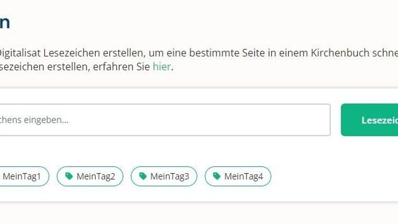 Bookmarks: A Useful Function on ARCHION: Kirchenbücher online mit ARCHION